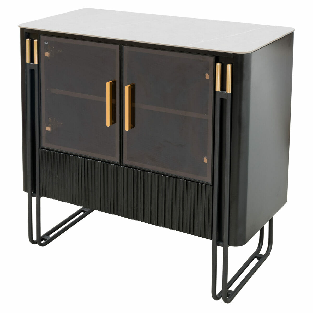 Genero Black and Gold Small Cabinet – Febland