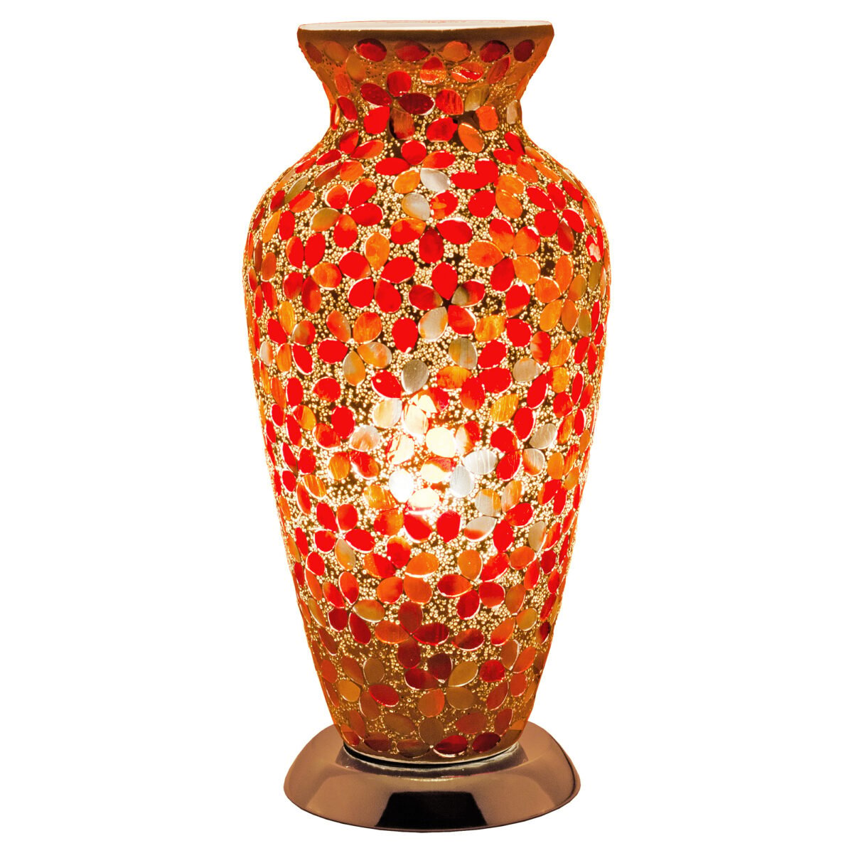 Red Flower Medium Mosaic Glass Vase Lamp – Febland